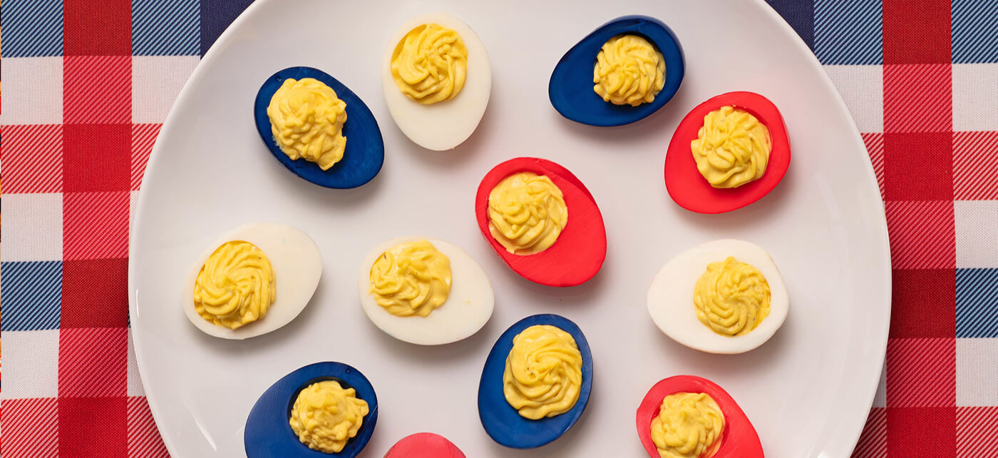 Red White and Blue Deviled Eggs - American Egg Board
